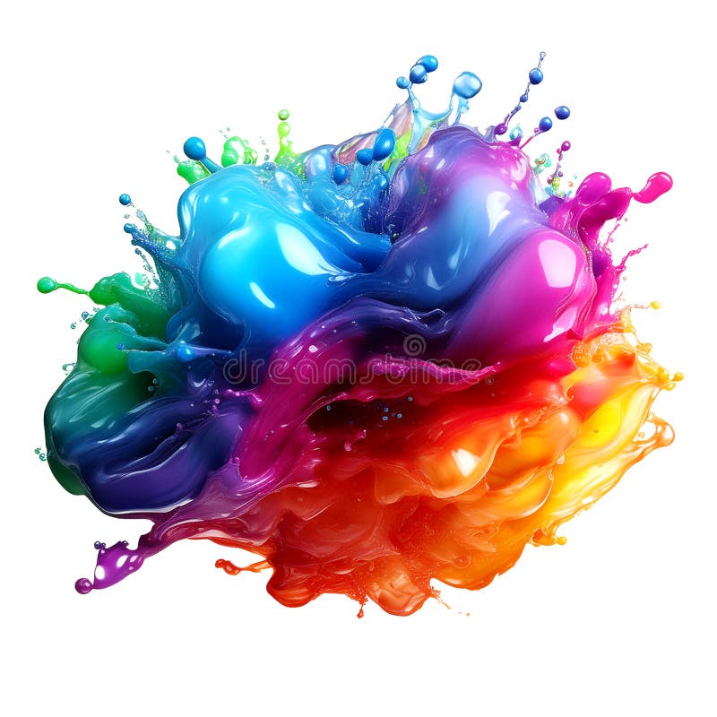 Vibrant Splash of Multicolored Paint in Artistic Display Stock ...