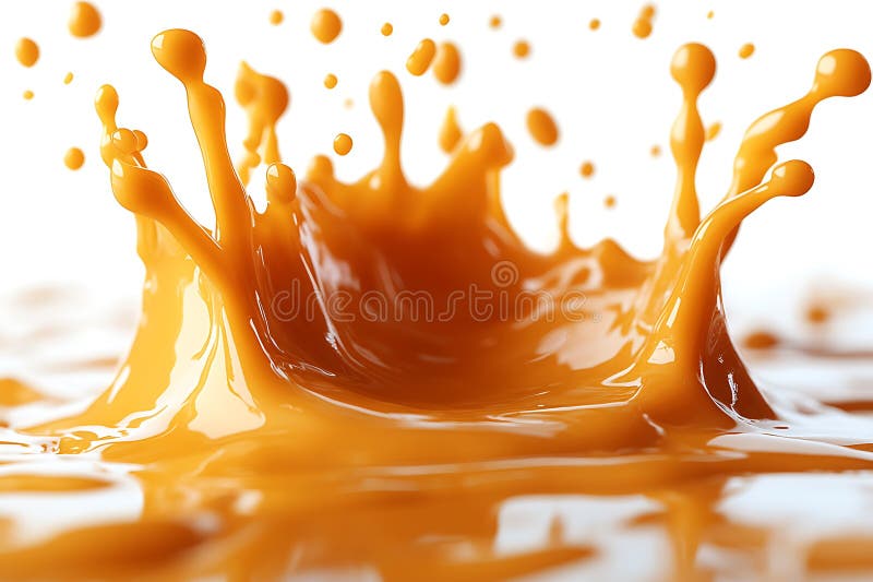 Vibrant Splash of Orange Liquid Creating Dynamic Crown Shape with ...