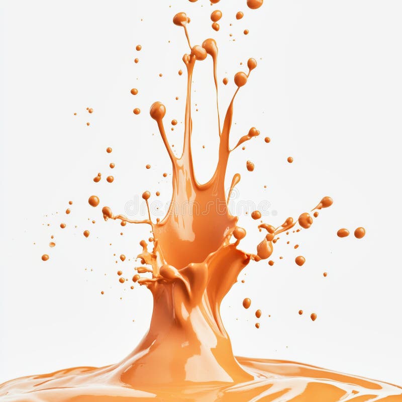 Vibrant Splash of Orange Paint Powder Creating Dynamic Visual Impact on ...