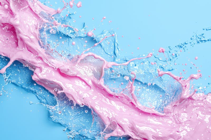 Vibrant Splash of Pink and Blue Paint Stock Illustration - Illustration ...