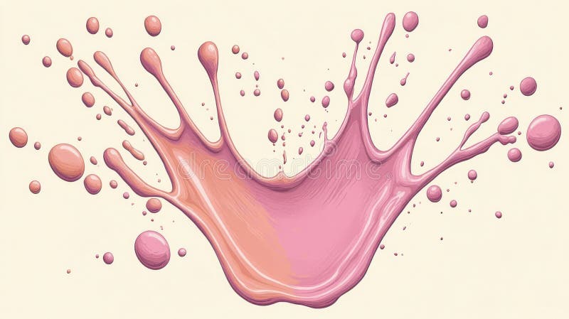 Pink and Peach Liquid Splash: Dynamic Fluid Art Stock Illustration ...