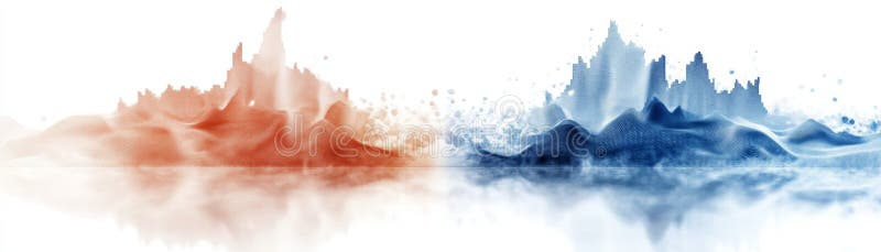 Vibrant Splash of Red and Blue Colors Merging Elegantly, Perfect for ...