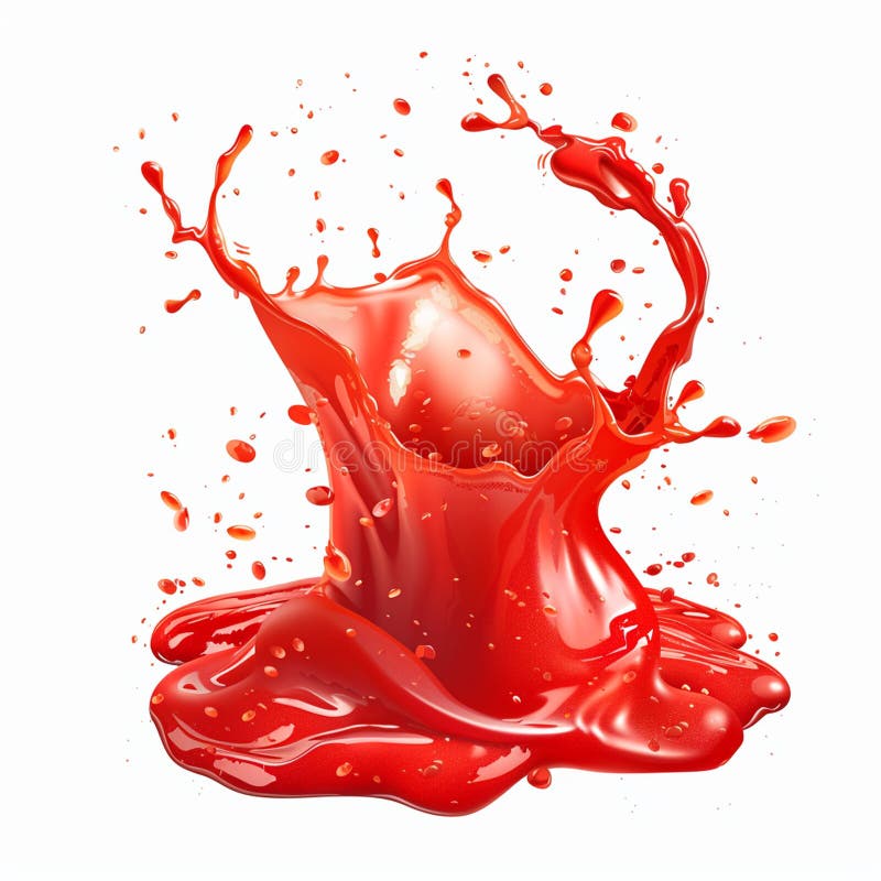 A Vibrant Splash of Red Ketchup Creates an Exciting Visual Impact Stock ...