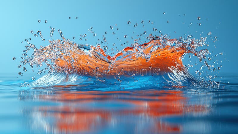 Vibrant Splash of Water Creates Stunning Visual Effect, Showcasing ...