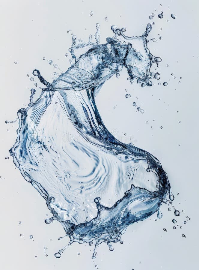 A Vibrant Splash of Water Forms an Elegant S Shape, Illustrating the ...
