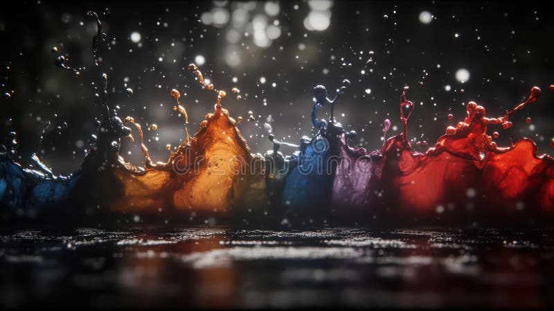 Vibrant Color Splash: Abstract Fluid Art Photography Stock Illustration ...