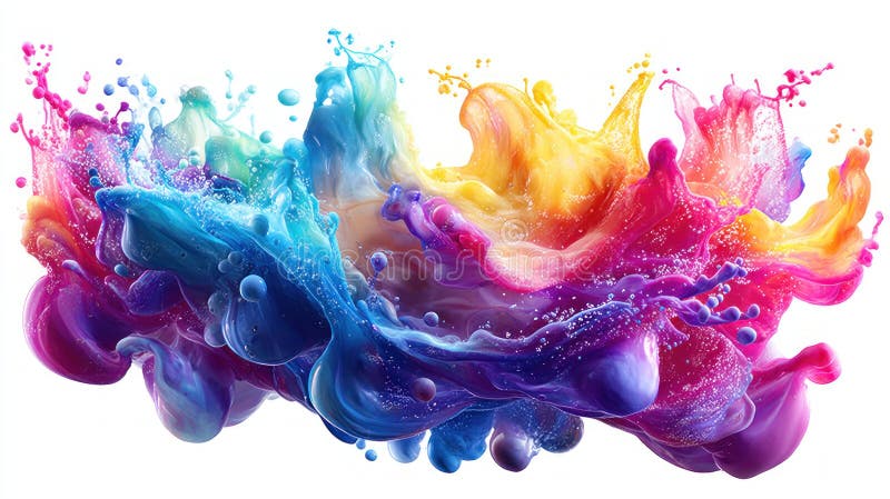 Vibrant Splashes of Colorful Liquid Explode Across a White Backdrop ...