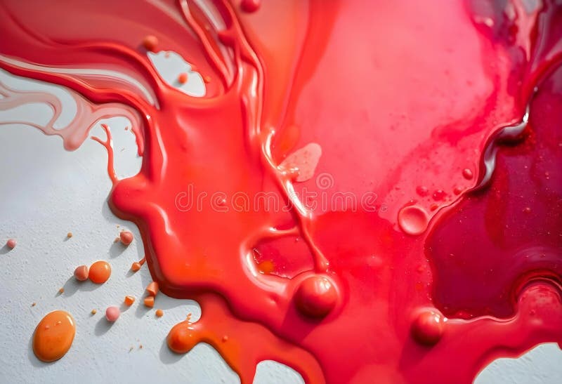 Vibrant Splashes of Red Paint Create an Abstract Masterpiece on a White ...