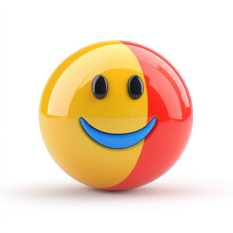 Happy Smiley Face Ball, 3D Rendered Illustration Stock Illustration ...