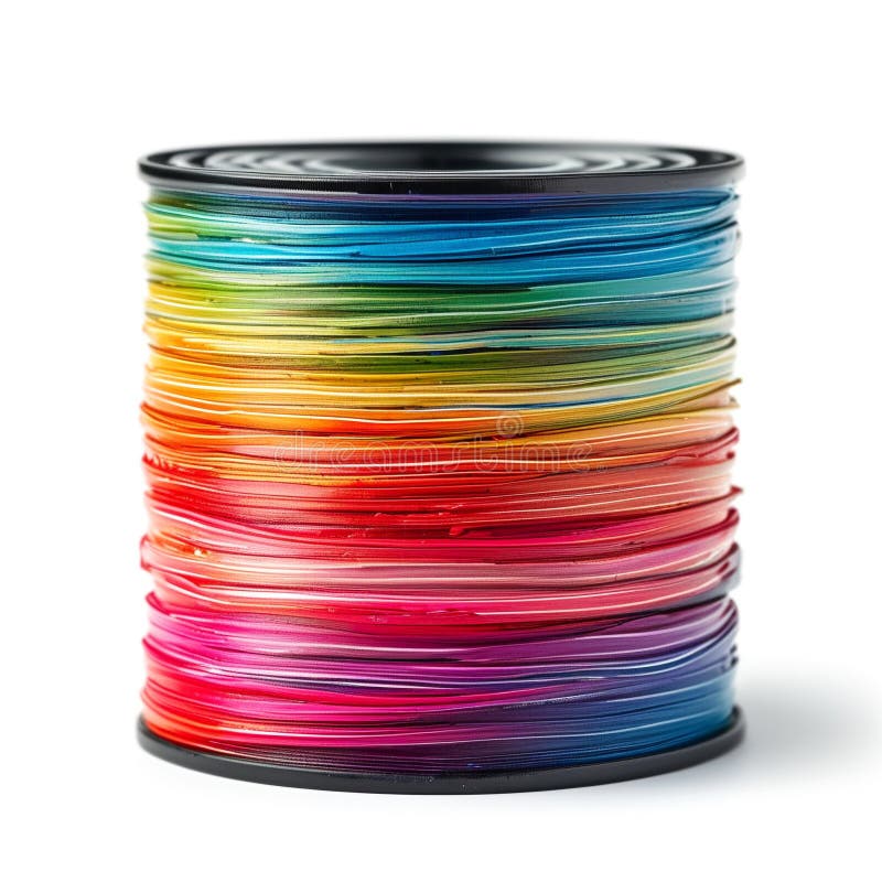 A Vibrant Spool of Thread Showcasing a Stunning Rainbow Gradient in Perfect Alignment Stock ...