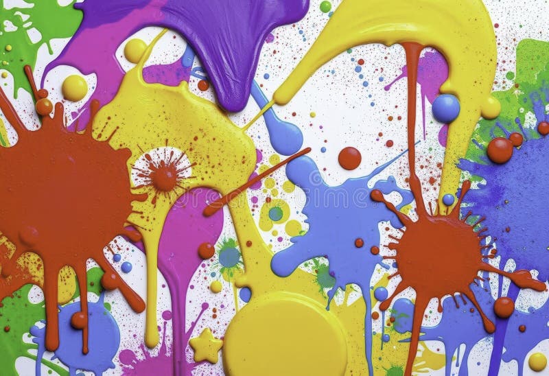 Vibrant Spray Paint Drips and Splatters Form an Abstract Design, Visual ...