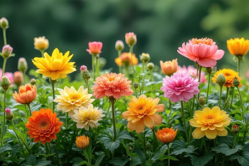 Vibrant Spring Bloom Scene stock illustration. Illustration of ...