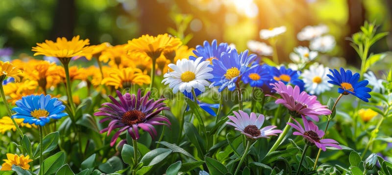 Vibrant Spring Blooms Abstract Pattern with Sunlight and Shadows for ...