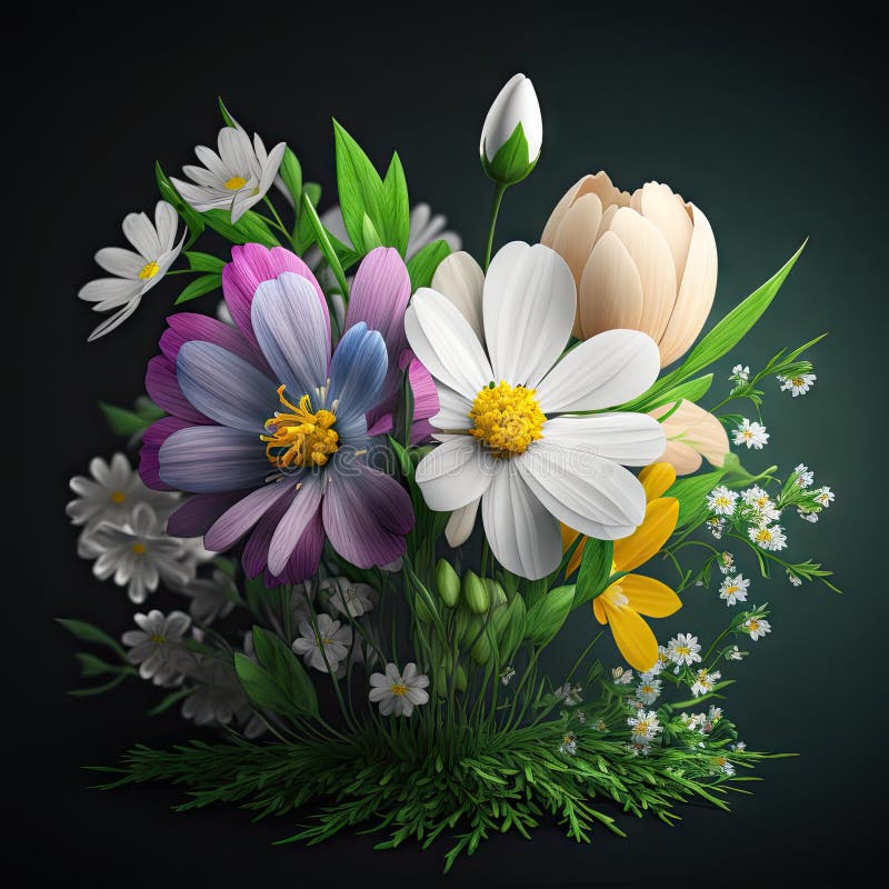 Vibrant Spring Flowers Background for Invitations and Posters. Stock ...