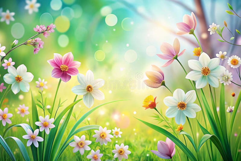 Vibrant Spring Flowers Blooming in a Sunny Garden Stock Image - Image ...