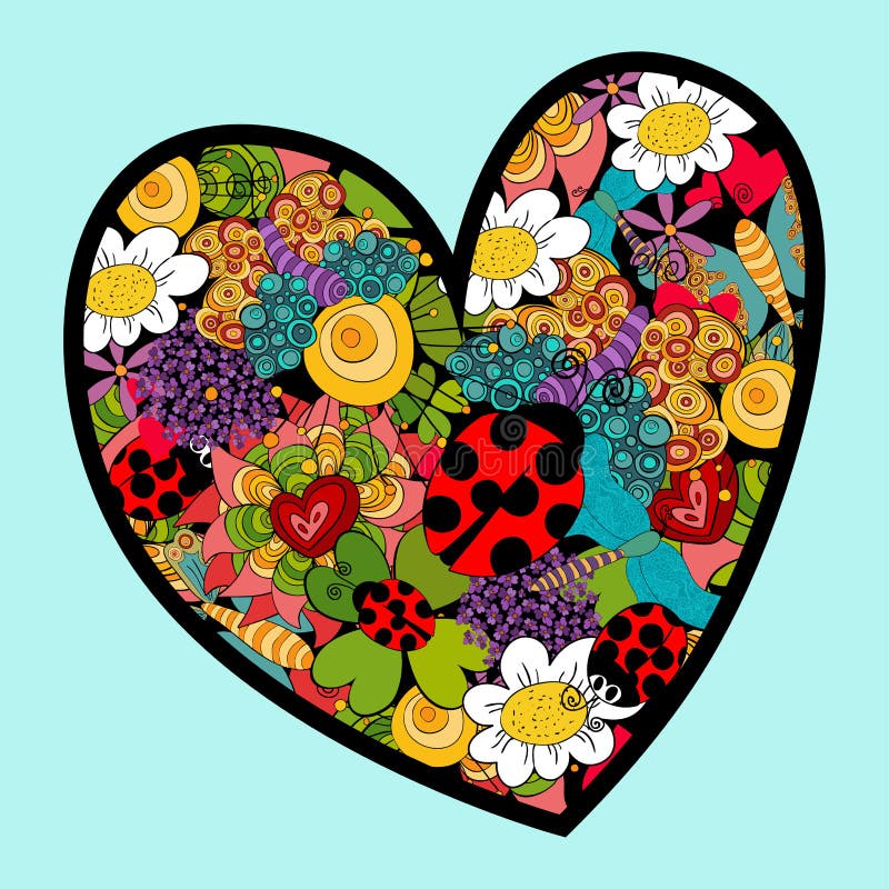 Vibrant spring heart love stock vector. Illustration of banner - 29162835