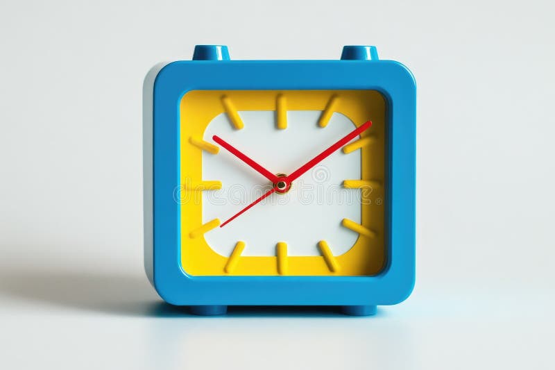 Vibrant Square Clock Icon with Bold Colors. Stock Illustration ...