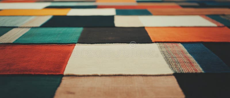 Vibrant Square Rug with Varied Patterns and Textures in Rectangular ...