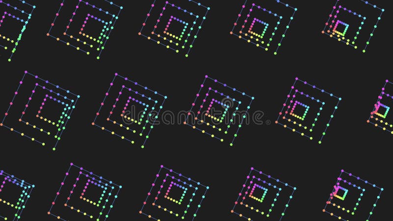 Vibrant Squares in Mesmerizing Pattern on Black Background Stock Video ...