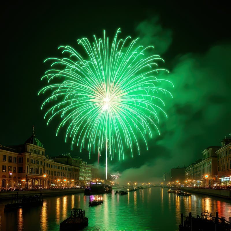Vibrant St. Patrick S Day Fireworks Display in Celebration of Greenery ...