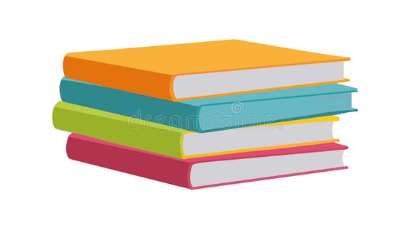 Vibrant Stack of Academic Books, Resource for Learning, Vector Design ...