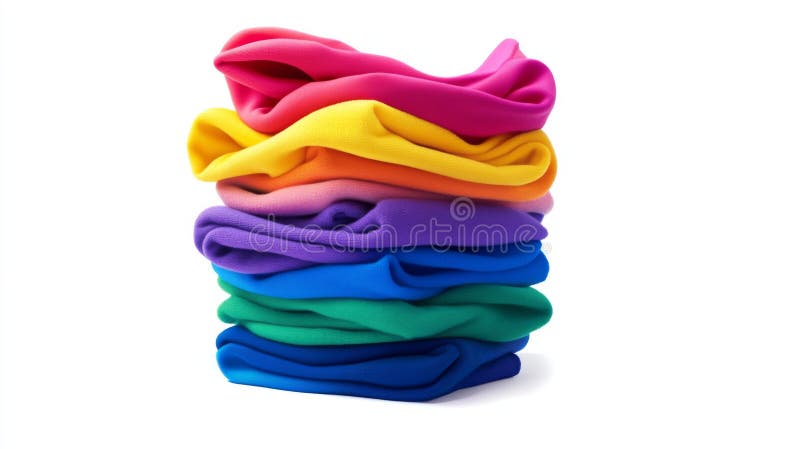 A Vibrant Stack of Colorful Fabrics Creates a Visual Delight. Each ...