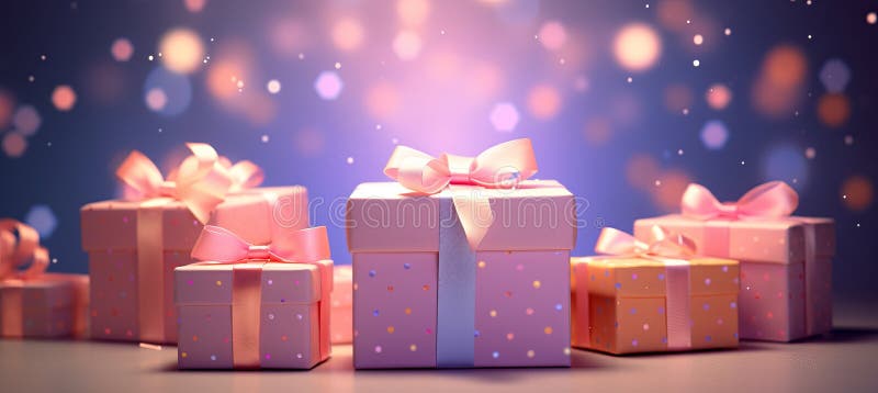 Vibrant Stack of Colorful Gift Boxes with Blurred Bokeh Background of ...