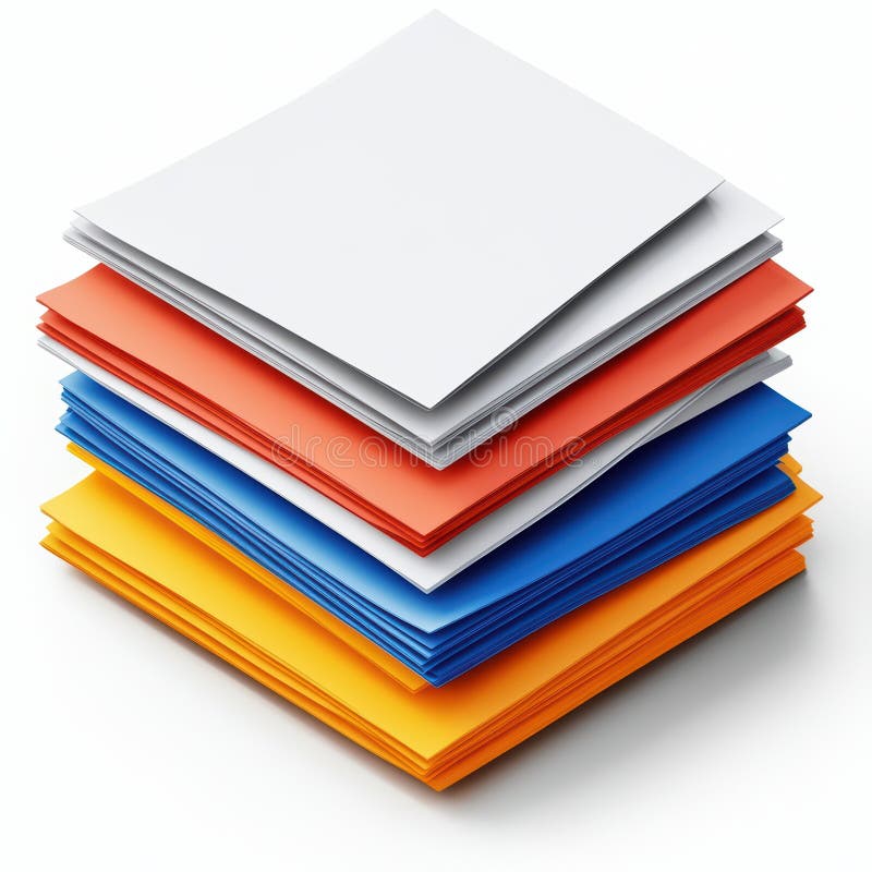 Stacked Papers stock illustration. Illustration of orange - 339325624