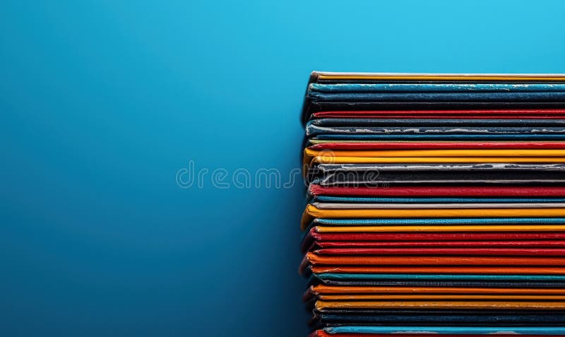 A Vibrant Stack of Colorful Vinyl Records Creates a Nostalgic and ...