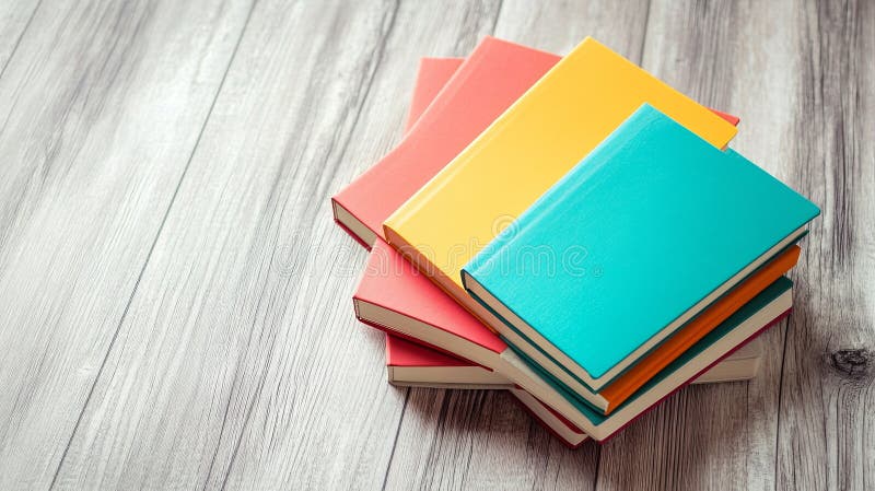 A Vibrant Stack of Hardcover Notebooks with Blank Covers, Arranged on a ...