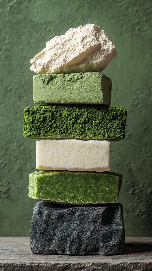 A Vibrant Stack of Natural Soaps Showcasing Earthy Tones and Textures ...