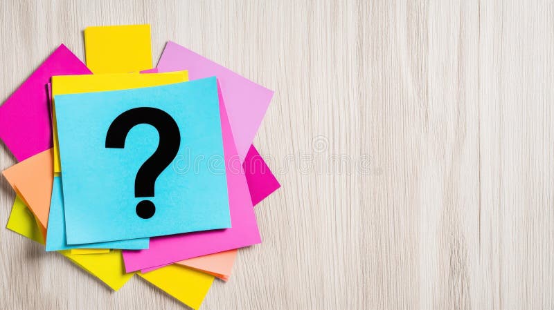 A Vibrant Stack of Sticky Notes, Highlighting a Blue Note with a Black ...