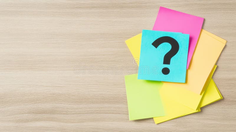 A Vibrant Stack of Sticky Notes, Highlighting a Blue Note with a Black ...