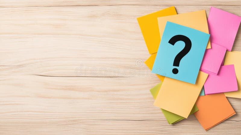 A Vibrant Stack of Sticky Notes, Highlighting a Blue Note with a Black ...