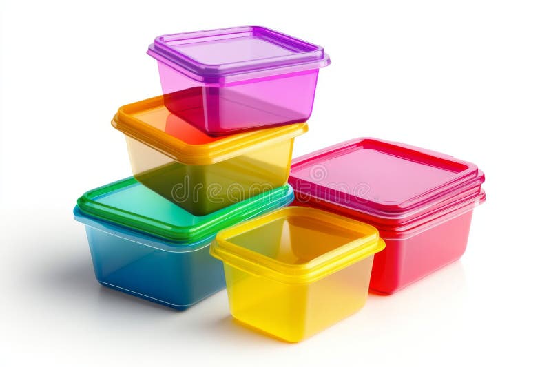 Vibrant Stackable Storage Containers Stock Illustration - Illustration ...