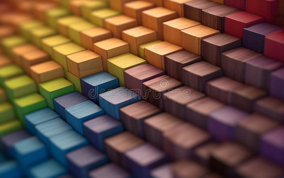 Vibrant Stacked Spectrum: Multi-Colored Array, Generative AI Stock ...