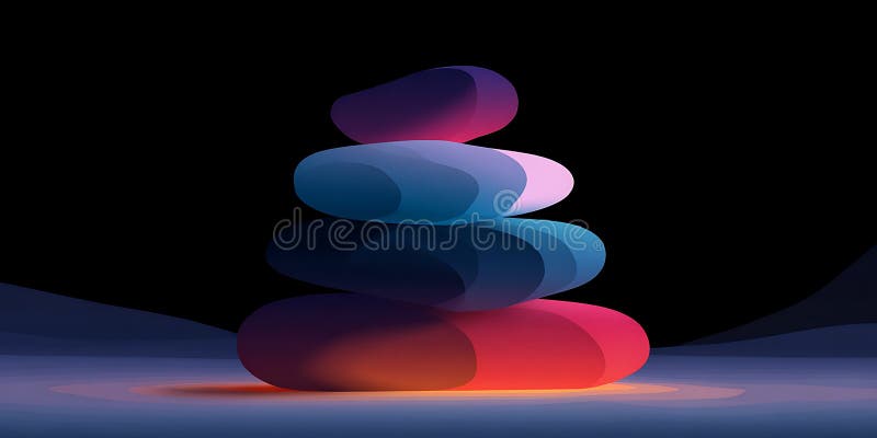 Vibrant Stacked Stones Abstract Art Background Stock Illustration ...