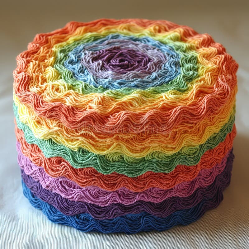 Vibrant Stacked Yarn Rainbow Gradient Pattern Stock Photos - Free ...