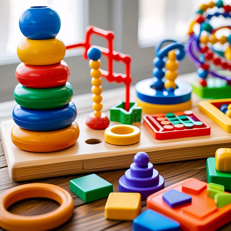 Vibrant Stacking Sorting Toys Cognitive Development Stock Photos - Free ...