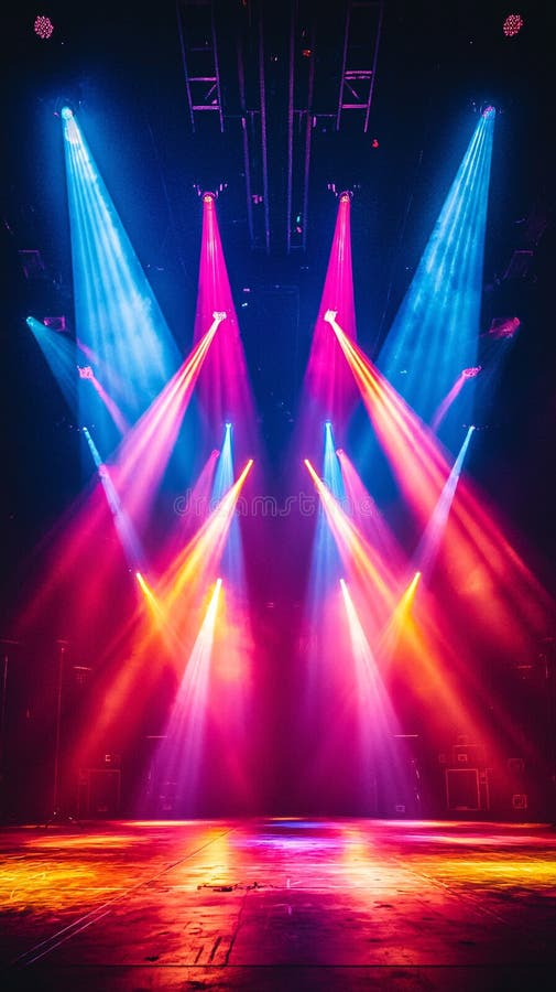 Colorful Stage Lighting Effects Stock Illustration - Illustration of ...