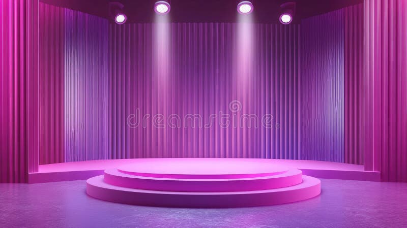Brightly Lit Pink Stage with Dramatic Lighting and Textured Walls for a ...