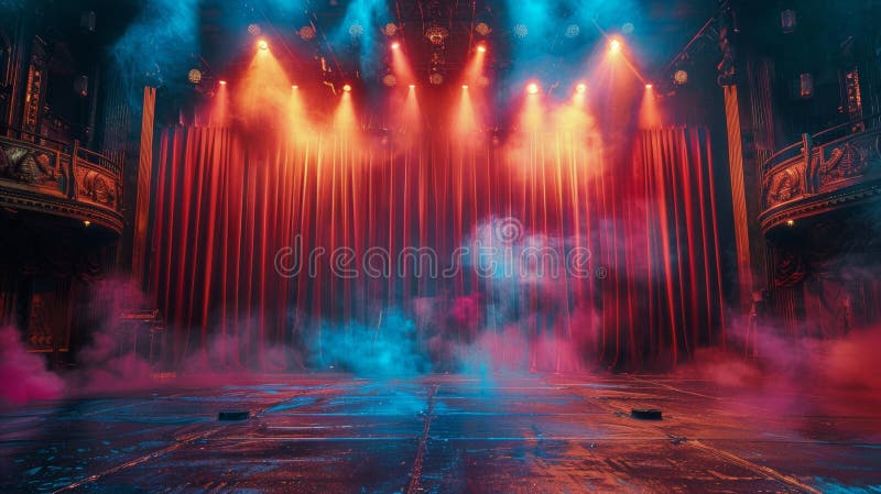 Vibrant Stage Illuminated with Bright Lights Stock Image - Image of ...