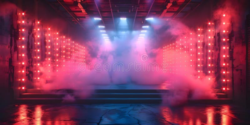 Vibrant Stage with LED Panels Holographic Displays and Laser Lights ...