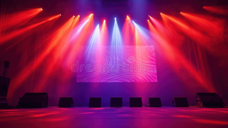 Vibrant Stage Lighting with Colorful Spotlights on an Empty Theater ...