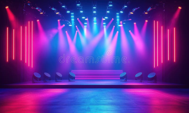 Vibrant Stage Lighting Setup with Colorful Beams and Modern Design ...