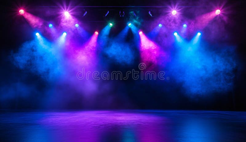 Vibrant Stage Lighting with Smoke and Color Effects High Quality Image ...