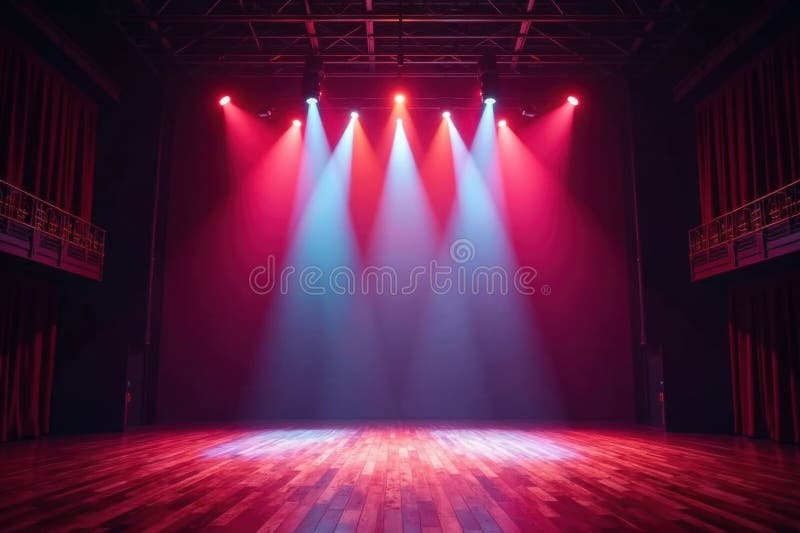 Vibrant Stage Lights Illuminate Empty Theater, Musical, Theater, Bright ...