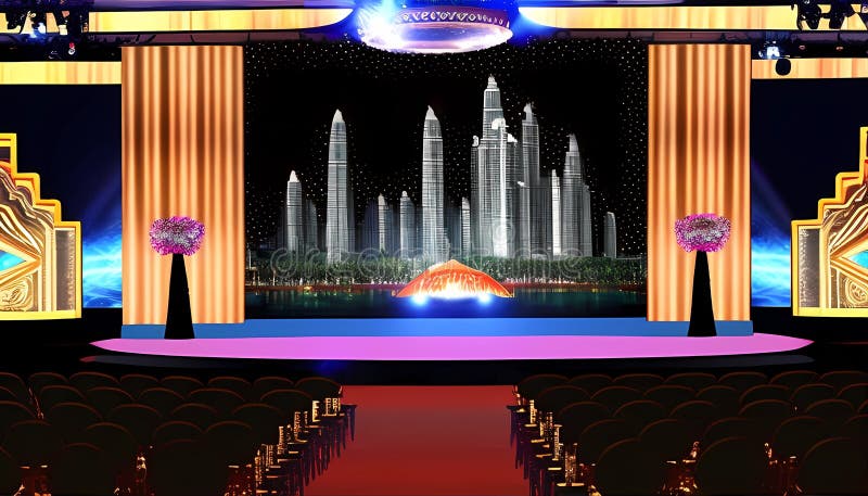 Vibrant Stage Set, Made with Generative AI Stock Illustration ...