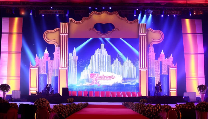 Vibrant Stage Set, Made with Generative AI Stock Illustration ...