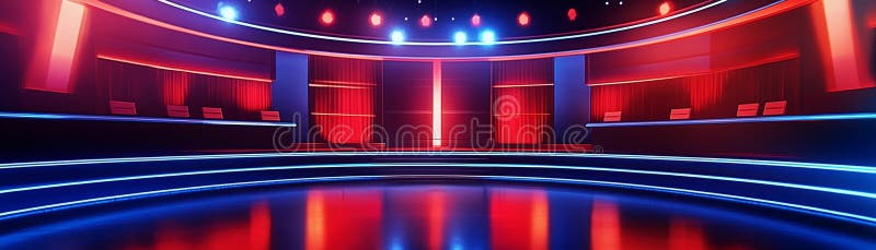 A Vibrant Stage Setup with Dynamic Lighting and Sleek Design, Perfect ...